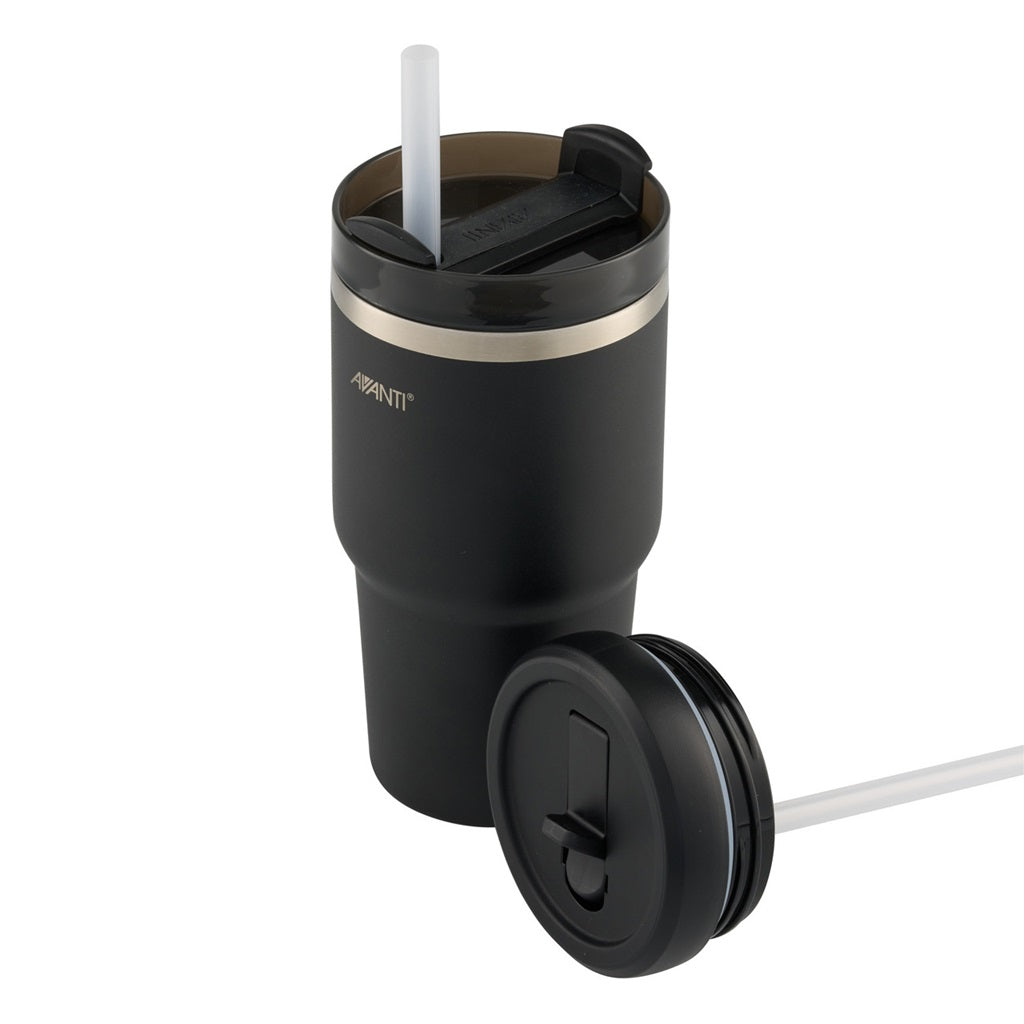 Avanti HydroQuench Smoothie Tumbler with Two Lids 550ml - Black | ZOES Kitchen & Living
