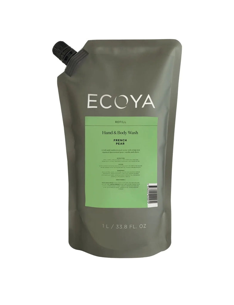 Ecoya Hand & Body Wash Refill 1L - French Pear | ZOES Kitchen & Living