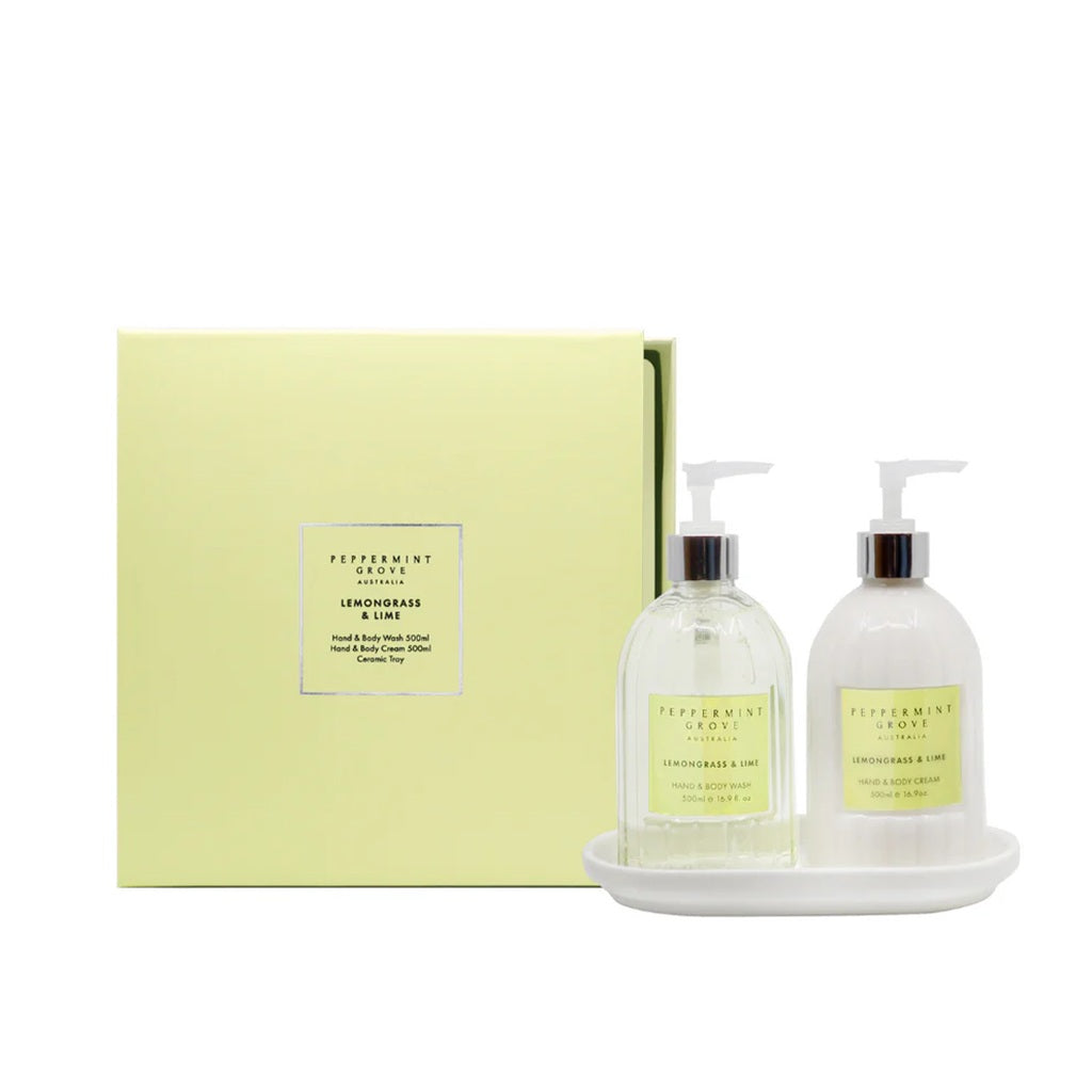 Peppermint Grove Hand/Body Wash & Cream Set 500ml - Lemongrass & Lime ...