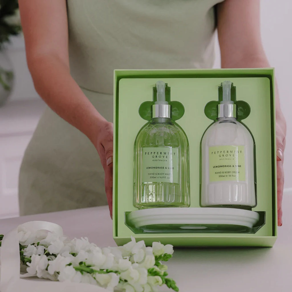 Peppermint Grove Hand/Body Wash & Cream Set 500ml - Lemongrass & Lime ...